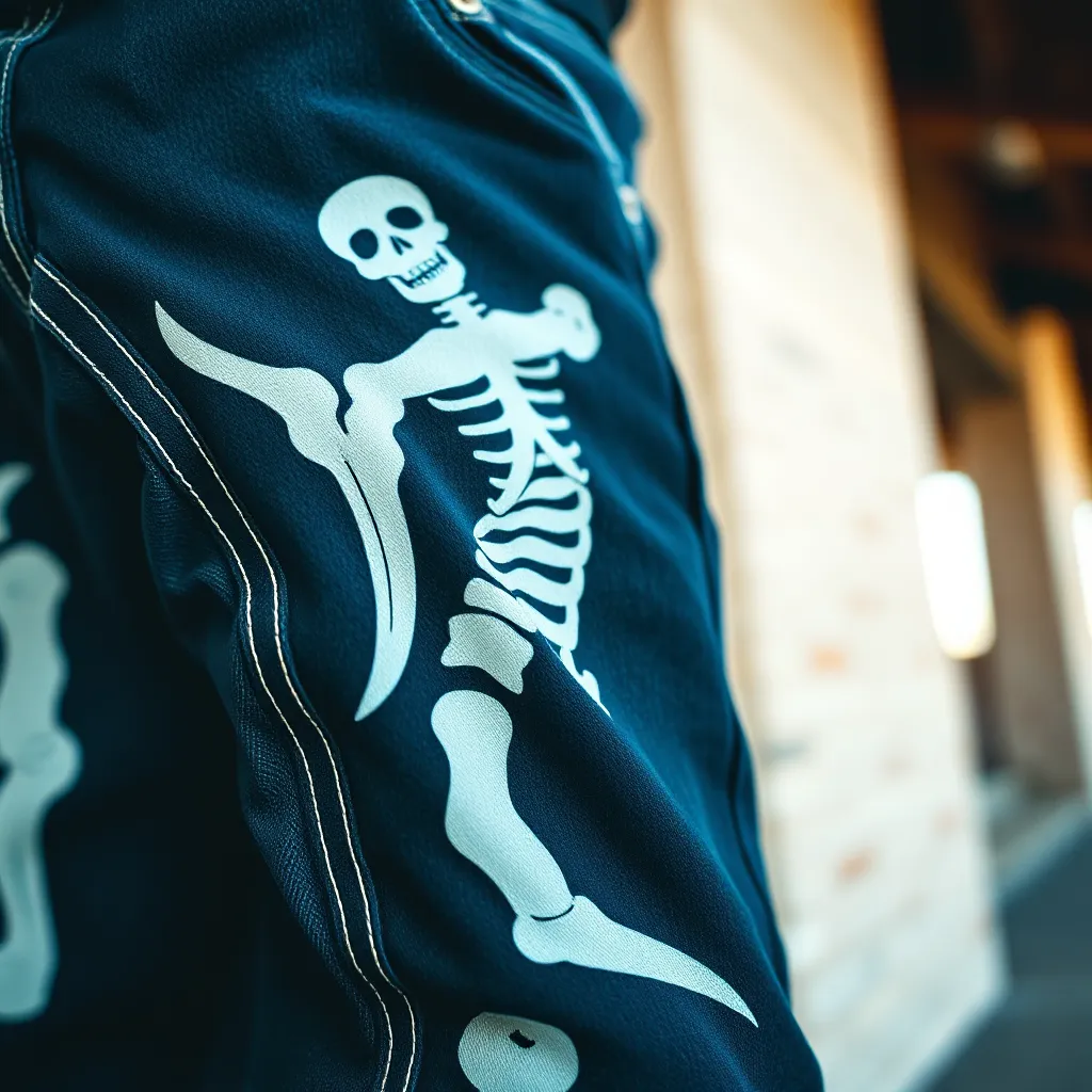 Skeleton Denim Pants: Skate Culture Meets Street Fashion